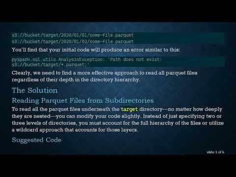 How to Read All Parquet Files from S3 Subdirectories in PySpark