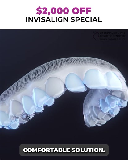 Hey, Herndon! Love your smile with this Once-In-A-Lifetime Invisalign Special to get Straight, Perfect Teeth without the hassle of Metal Braces. 😁✨ Herndon Family and Cosmetic Dentistry is giving away 12 Vouchers for Invisalign Treatment! 🎁💎 This ‘INVISALIGN FALL SPECIAL’ Voucher Includes: 🦷 ✅ $2000 OFF Invisalign Treatment ($2000 Value) ✅ FREE Teeth Whitening Kit After Treatment ($500 Value) ✅ ​FREE Oral Exam ($180 Value) ✅ FREE 3D Digital Scan ($200 Value) ✅ ​FREE Treatment Plan Preparatio
