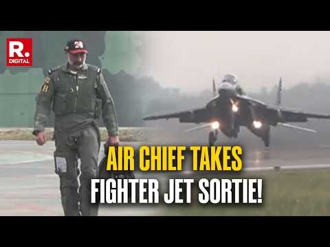 IAF Chief AP Singh Takes Thrilling MiG-29 Solo Sortie | Western Air Command Review