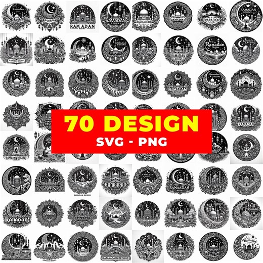 Ramadan SVG Bundle | Islamic Mosque, Moon, Lantern Clipart (digital Download) - Etsy
