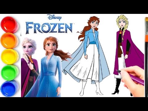 How to draw Frozen | FROZEN 2 Elsa, Anna Drawing, Coloring For Kids | Disney Princess