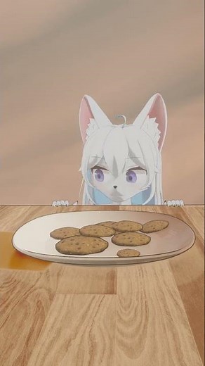 Furry girl stealing cookies Blender Animation #blender3d #animation