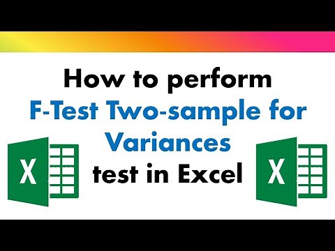 How to perform an F-Test two sample for variances in Excel | Two Sample F-Test Using Excel