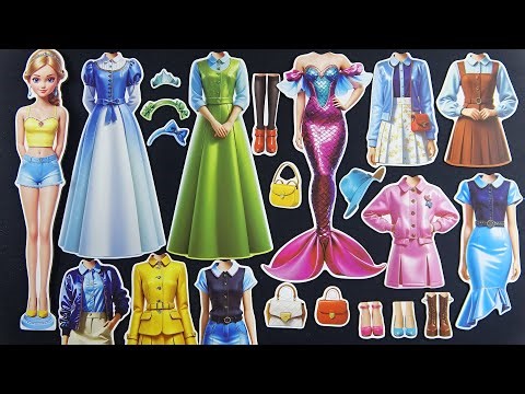 Top Model Dress Up for Cinderella Princess! Magnetic Sticker ASMR