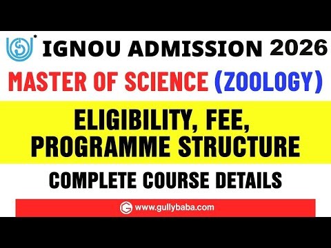 IGNOU MSC Zoology Admission Details 2026 | How to Apply in IGNOU MSc Zoology | IGNOU Admission 2026