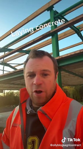 Laying Concrete with Digger and Mixer Wagon