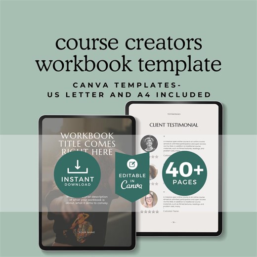 Course Workbook Canva Template | Digital Course Creator Toolkit | 7-day Challenge, Checklists, Timelines & More, US Letter and A4 Size - Etsy