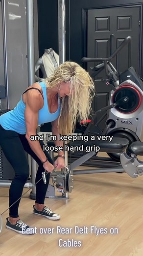 Bent Over Rear Delt Flyes on Cables - Shoulder Workout for Women