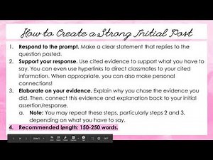 How to Create An Initial Discussion Board Post