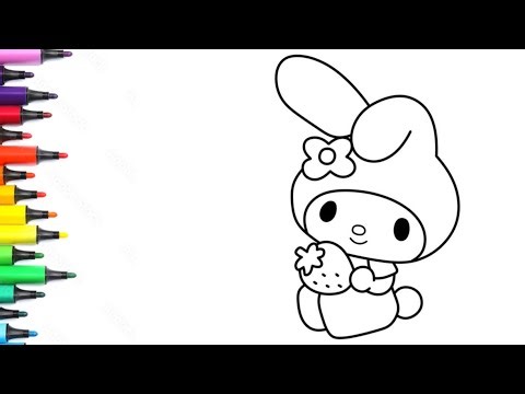How to Draw My Melody with Strawberry Step by Step | Drawing & Coloring for Kids