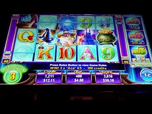Wonder Wizard max bet ($4) bonus with retrigger