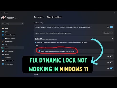 How to Fix Dynamic Lock Not Working in Windows 11