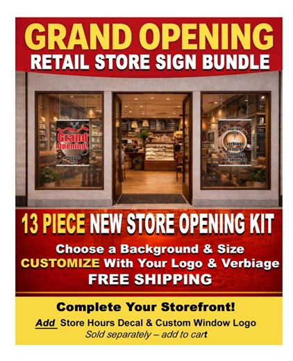 Grand Opening Retail Store Sign Bundle Kit - Etsy