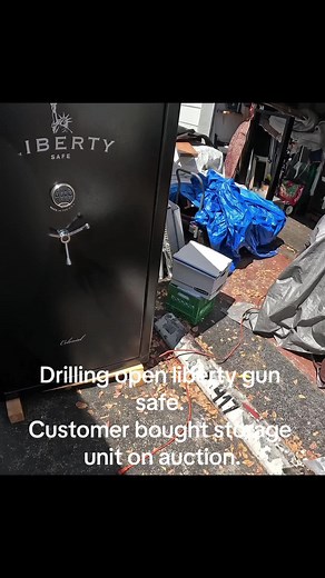 Drilling Open Liberty Gun Safe | Storage Unit Auction