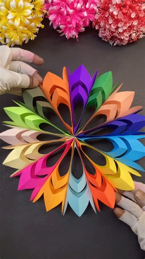 DIY Rainbow Quilled Flower Mandala | Easy Paper Craft Tutorial #mandala #origamilovers