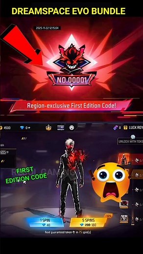 New Evo Bundle No. 00001 Edition Code🤯 Next Legendary Evo Bundle Dreamspace | #shotrs #freefire