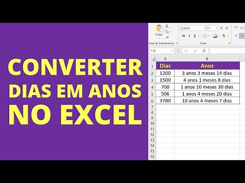 Como Converter DIAS em ANOS no Excel
