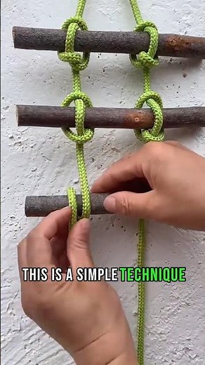 Very Quick Rope Ladder Trick #bushcraftskills #diy