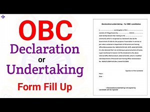 OBC declaration or undertaking form fill up kaise kare | How to fill up OBC declaration undertaking