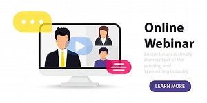 Premium Vector | Live streaming distance and online education online webinar video conference