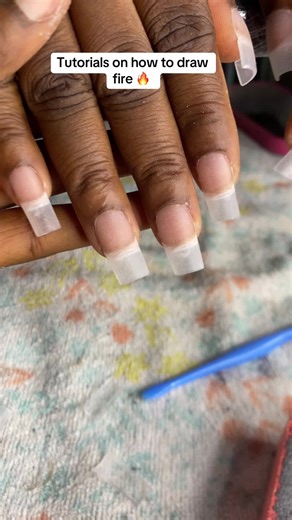 Step-by-Step Guide: Drawing Fire Nail Art 🔥 | Nail Art Tutorial