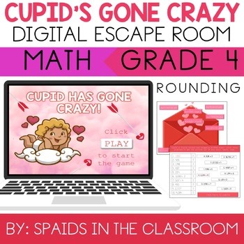 Valentines Day Math Escape Room Rounding 4th Grade Crack the Code Challenge