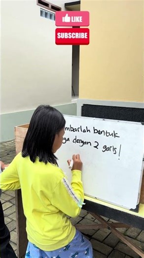 Fatin, draw a triangle with 2 lines! #trending #shorts #quiz