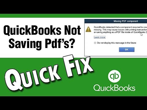 Quick Fix for PDF (Not Saving) Problem with Quickbooks - Missing Component Issue