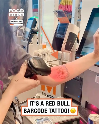 She has a Red Bull barcode tattoo 😲 | FOODbible