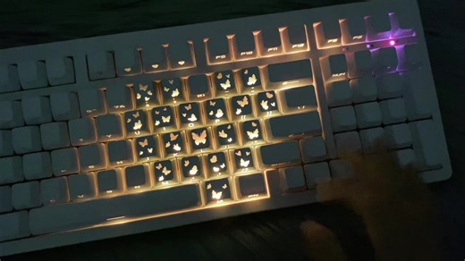 Butterfly keycaps flutter in light —every keystroke spreads elegance and power across the game!🖤☠️😎💀. #fyp #foryour #keyboard #typ #mechanicalkeyboard #customkeyboard #zh980 #black #dance #create #gaming #trend