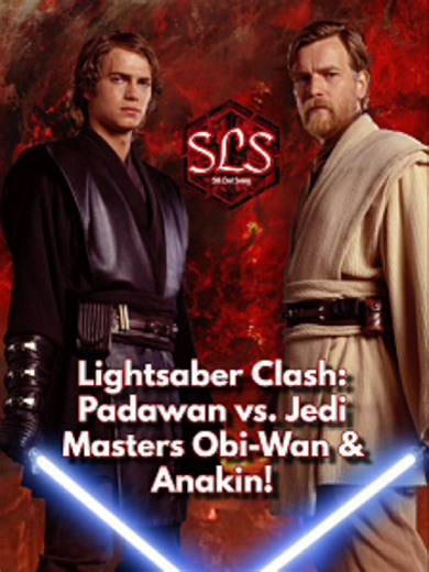 Lightsaber Clash: Padawan vs. Jedi Masters Obi-Wan & Anakin! #starwars #clonewars #sith #palpatine #starwarstiktok #vader #lukeskywalker #starwarsfyp #fypシ゚viral🖤tiktok #revengeofthesith #disney