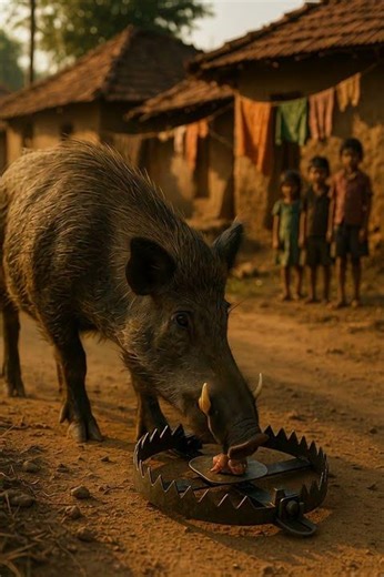 Will It Press the Trap? 🐗 Wild Boar’s Risky Move in the Village | गाँव का जाल