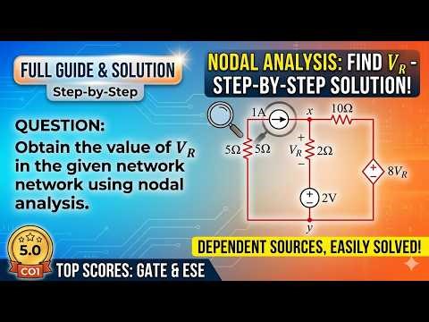 Nodal Analysis with Dependent Sources: Step-by-Step Solved Example #nodalanalysis #electricalscience