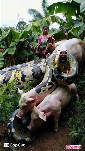2 girls' pigs attacked by giant python