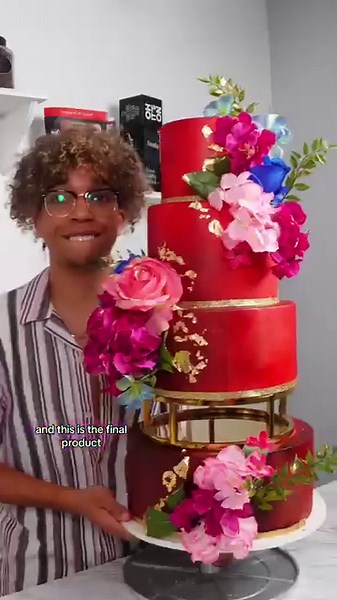 Making an epic 4 tier cake 😍😍 #cakevlogs #caketok #cakegate #tieredcake | Everything Just Baked