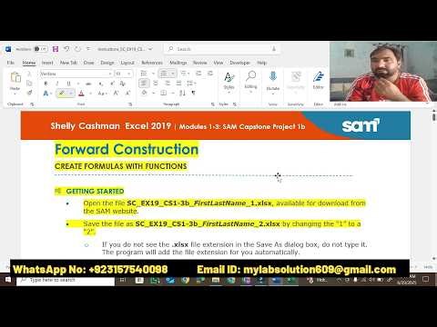 Shelly Cashman Excel 2019 Modules 1-3 SAM Capstone Project 1b | Forward Construction