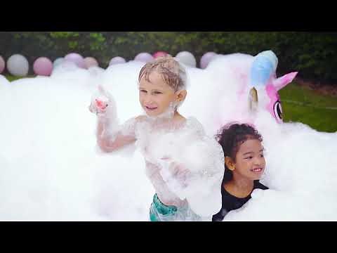 Having a Birthday Party with Tinleon Foam Party Machine at Home, Much foam, Super fun.