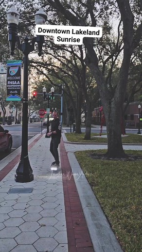Friday downtown drone sunrise! #lovelakeland #lakelandflorida #lakelandfl #mavic3 #downtownlakeland #sunrise | Jonathan Wayne Andress