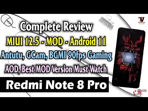 Redmi Note 8 Pro : MIUI 12.5 MOD (MIUI 13) Android 11 : AOD, Antutu, GCam, BGMI 90fps Gaming Review