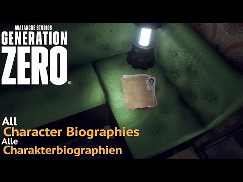 Generation Zero - All Character Biographies/Alle Charakterbiographien | Collectibles [No commentary]