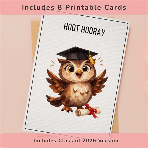 Animal Graduation Cards Printable Set of 8, Class of 2026 Card, Instant Download - Etsy Australia