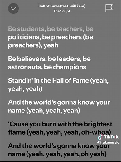 Hall Of Fame Song Lyrics by The Script