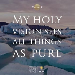28 reactions | Workbook Lesson 263: My holy vision sees all things...