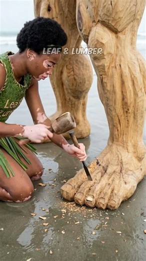 Hulk Made From Palm Leaves & Pine Wood — Unreal Handmade Creation 🌿🔥 #shorts