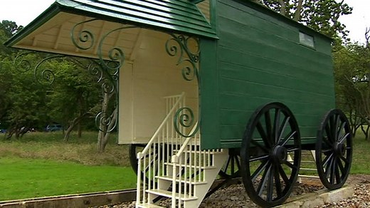 Queen Victoria's beach and bathing machine on public view