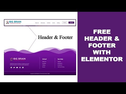 How to Create Header and Footer using Elementor For Free