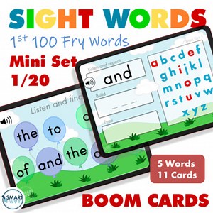 Sight Words | Mini Set 1 | Boom Cards | 1st 100 Fry Sight Words