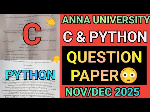 C & PYTHON Question Paper 2025‼️| Computer Programming C & Python📌| CS25C01 & CS25C02 ✅ | R2025 | AU