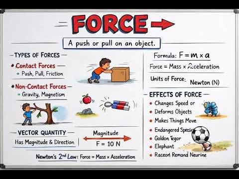 What is Force and How It Works | Physics Basics Explained #force, #physics, #typesofforces, #newton,