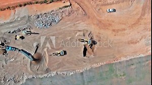 Conveyor belt at an gravel quarry mining quarrying equipment in quarry work